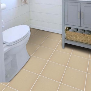 Peel and Stick Beige Texture Tile Stickers | Antiskid Floor Tile Vinyl ...