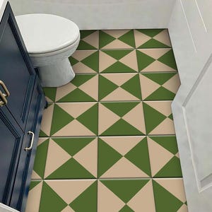 Peel and Stick Olive & Khaki Tile Stickers Kitchen Bathroom Decal, Wall ...