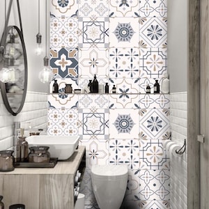 Elegant Arabic Peel and Stick Tile Stickers | Antiskid Floor Tile Vinyl ...