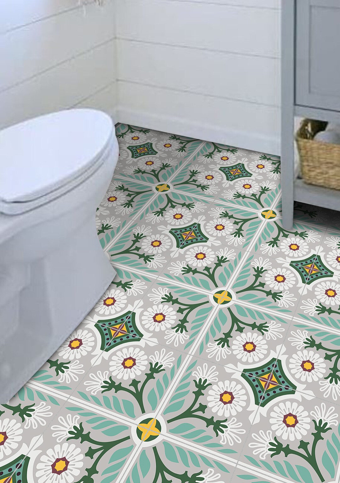 Greek Floor Tile Stickers: Peel and Stick Vinyl Decals - Etsy