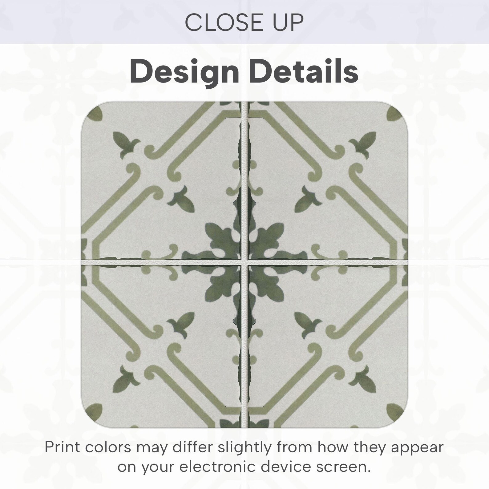 Porcelain Olive Green Tile Stickers | Peel and Stick Kitchen, Bathroom ...