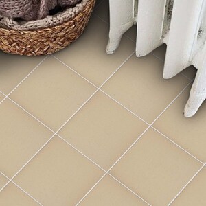 Peel and Stick Beige Texture Tile Stickers | Antiskid Floor Tile Vinyl ...
