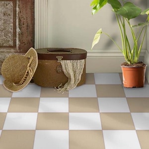 Peel and Stick Beige and Off-white Texture Tile Stickers | Bathroom ...