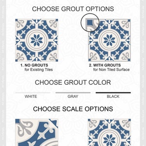 Blue Suede Floral Peel and Stick Tile Sticker, Antiskid Bathroom ...