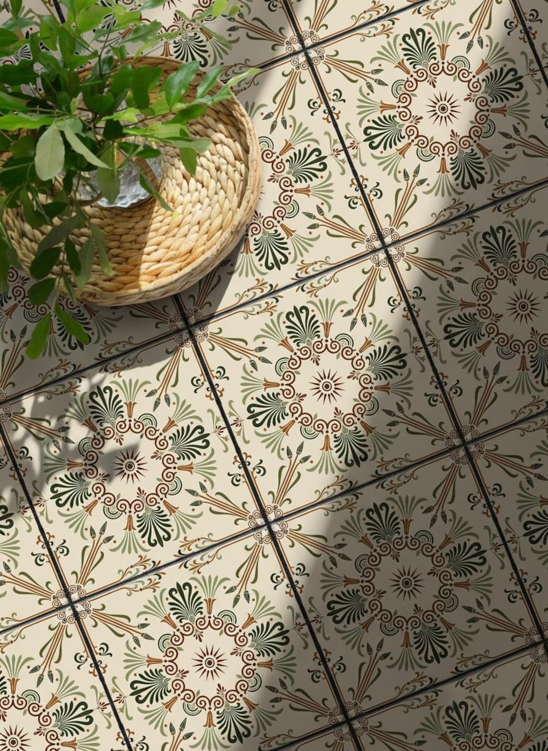 Vintage Egypt Floor Tile Stickers: Peel and Stick Tile Vinyl Decals ...