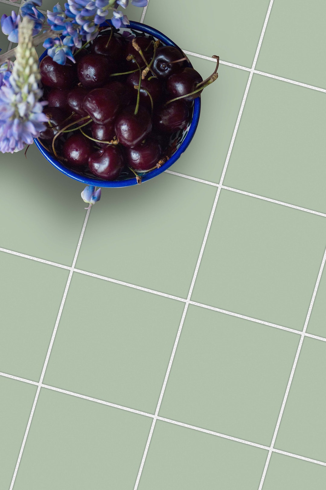 Peel and Stick Teresa's Green Floor Tile Stickers Kitchen, Wall ...