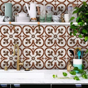 TULIP Red Peel and Stick Floor Tile Decals | Kitchen, Bathroom Wall ...