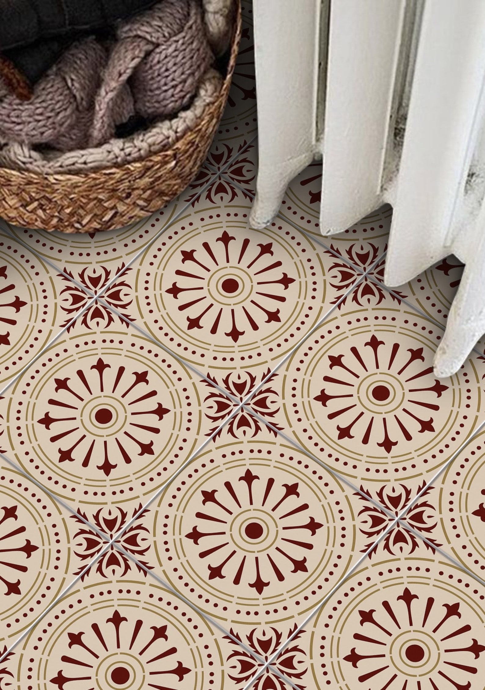 Italian Chiave Floor Tile Stickers | Peel and Stick Backsplash Tile ...
