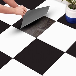 Black and White Checkered Kitchen Backsplash Tile Decals | Floor Tile ...