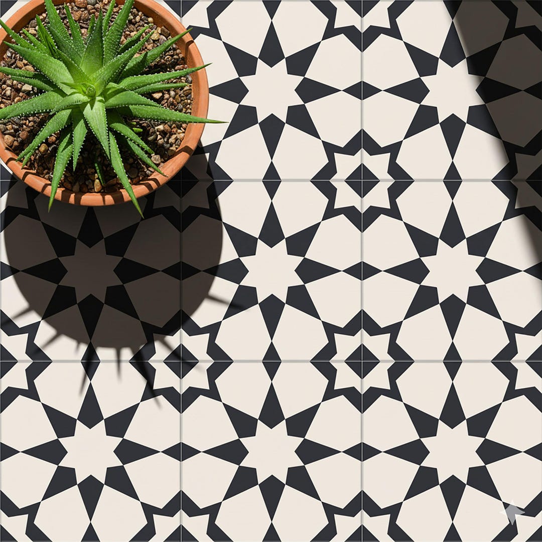 Peel and Stick Star Geometric Tile Stickers | Anti-skid for Floors ...