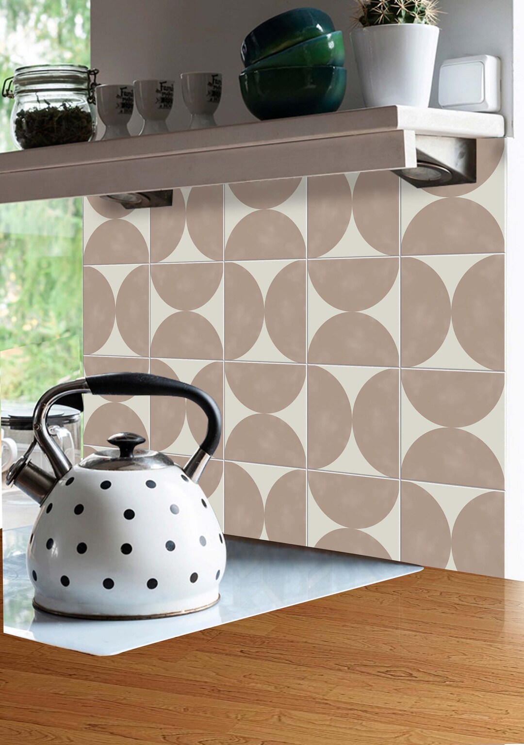 Peel and Stick Semicircle Duo Tile Stickers | Kitchen Bathroom Floor ...