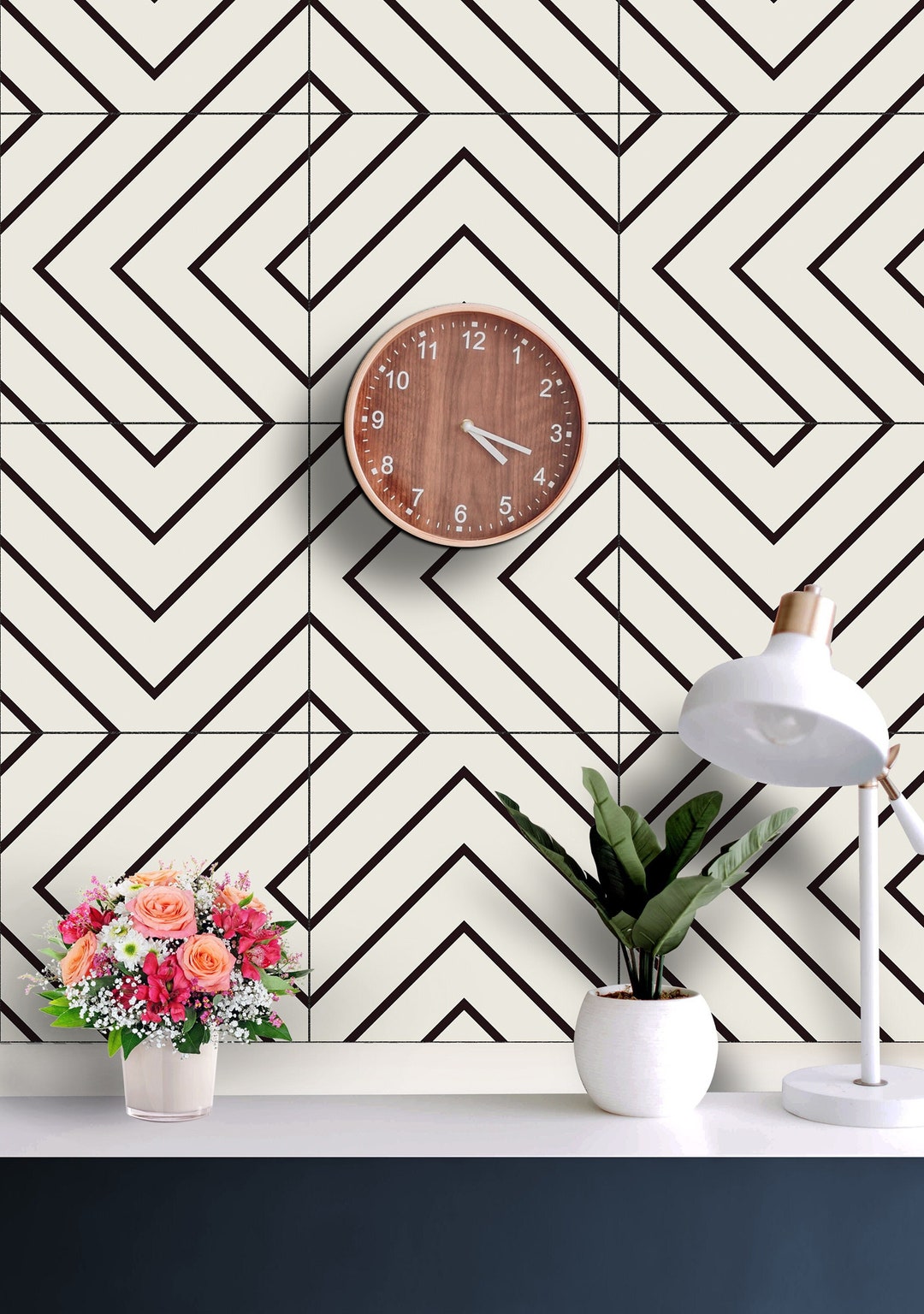 Upgrade With Peel and Stick Tile Stickers | White Black Seamless Design ...