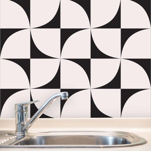 Porcelain Geometric Tile Stickers | Hand Crafted Decals | Peel and ...