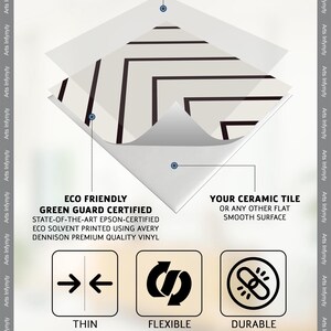 Warm White and Black Seamless Floor Tile Stickers | Peel and Stick Tile ...