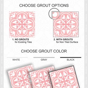 Delicate Pink Floral Tile Stickers | Peel and Stick Kitchen, Wall and ...