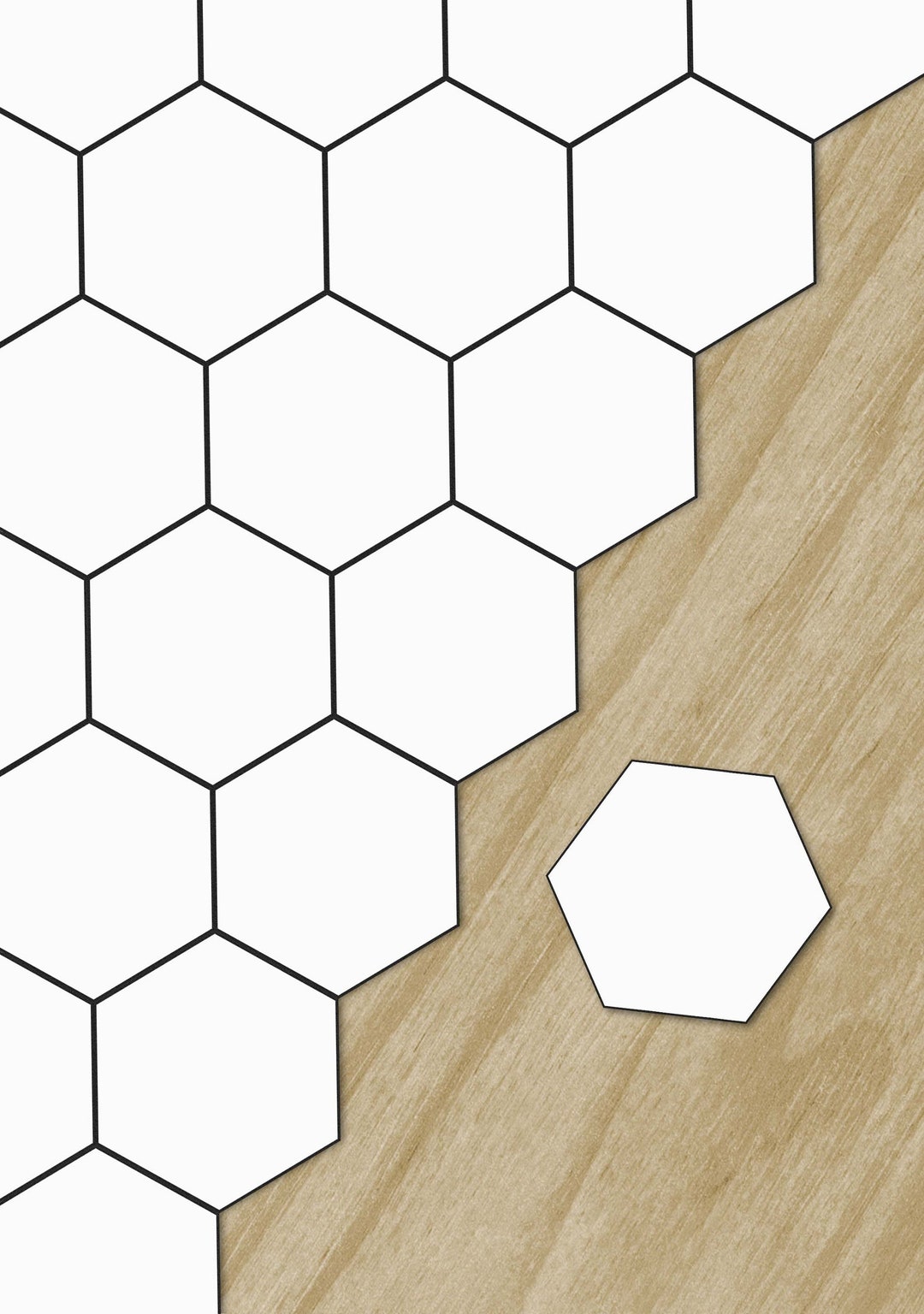White Peel and Stick Hexagon Tile Stickers | Kitchen, Bathroom ...