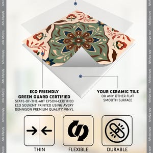 Persian Floral Peel and Stick Tile Stickers | Kitchen, Bathroom, Wall ...