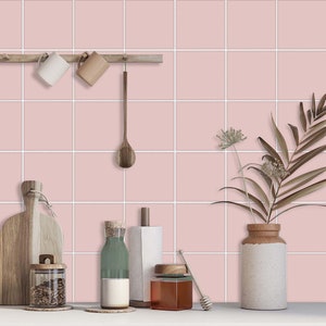 Pearl Pink Peel and Stick Floor Tile Stickers | Kitchen Bathroom Wall ...