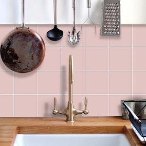 Pearl Pink Peel and Stick Floor Tile Stickers | Kitchen Bathroom Wall ...