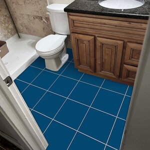 Suede Blue Floor Tile Stickers Kitchen, Bathroom & Wall Tile Decals ...