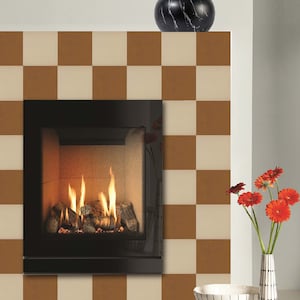 Checkered Autumn & Beige Texture Tile Sticker Peel and Stick Bathroom ...