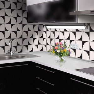 Porcelain Geometric Tile Stickers | Hand Crafted Decals | Peel and ...