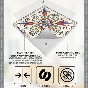 Vintage Flourish Hand Crafted Peel and Stick Tile Stickers, DIY ...