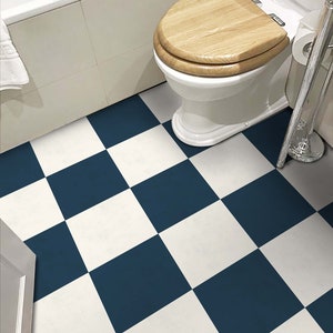 Dark Blue & Cream Texture Peel and Stick Tile Stickers Antiskid Floor ...