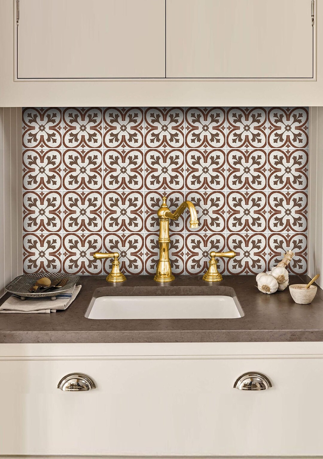 TULIP Red Peel and Stick Floor Tile Decals Kitchen & Bathroom ...