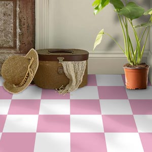 Candy Pink & Light White Texture Tile Stickers Kitchen Bathroom Wall ...