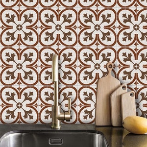 TULIP Red Peel and Stick Floor Tile Decals | Kitchen, Bathroom Wall ...
