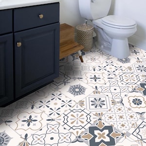 Elegant Arabic Peel and Stick Tile Stickers | Antiskid Floor Tile Vinyl ...