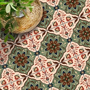 Persian Floral Peel and Stick Tile Stickers | Kitchen, Bathroom, Wall ...