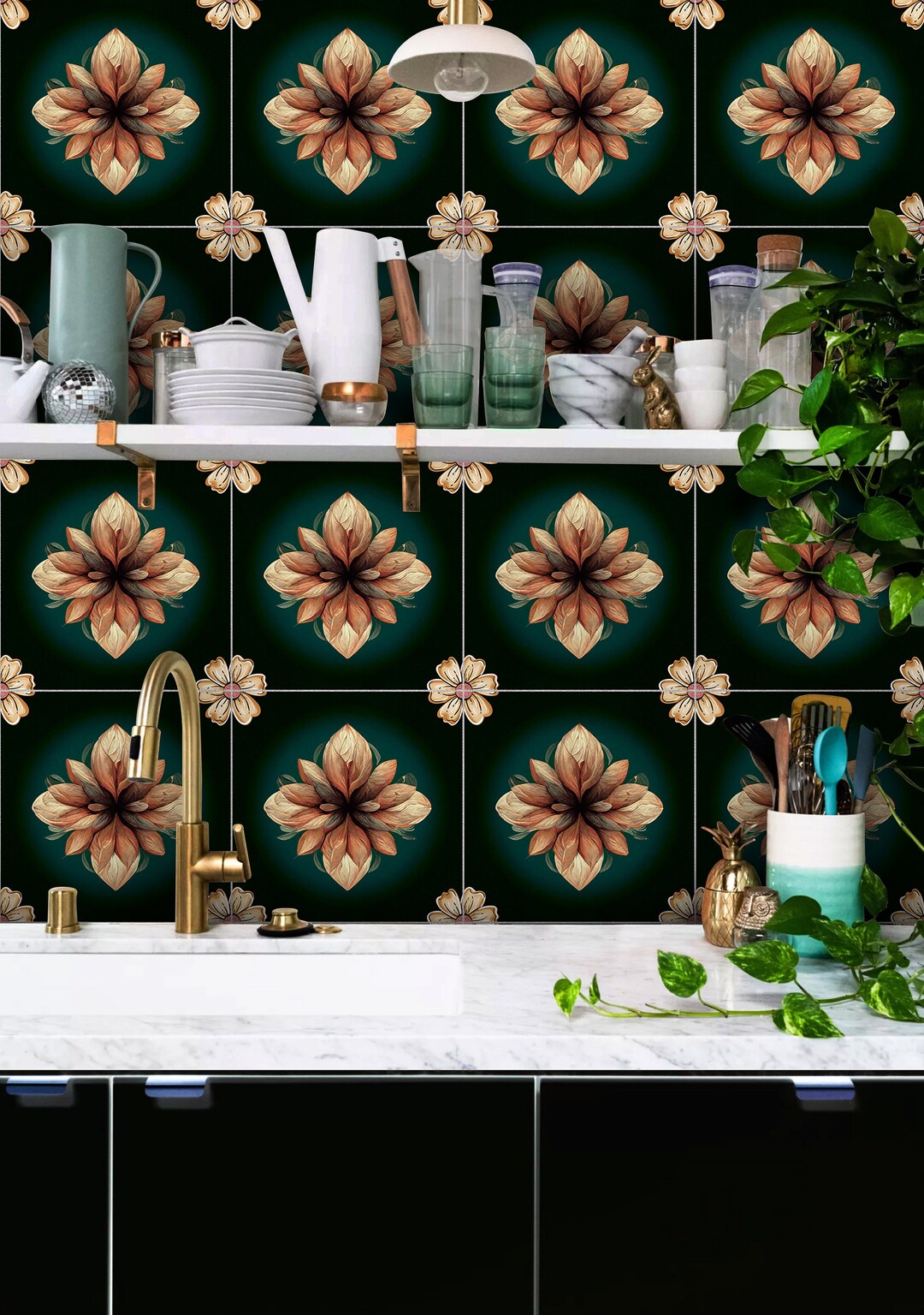 Hand Crafted Kitchen Wall Tile Decals | Floor Tile Stickers | Peel and ...