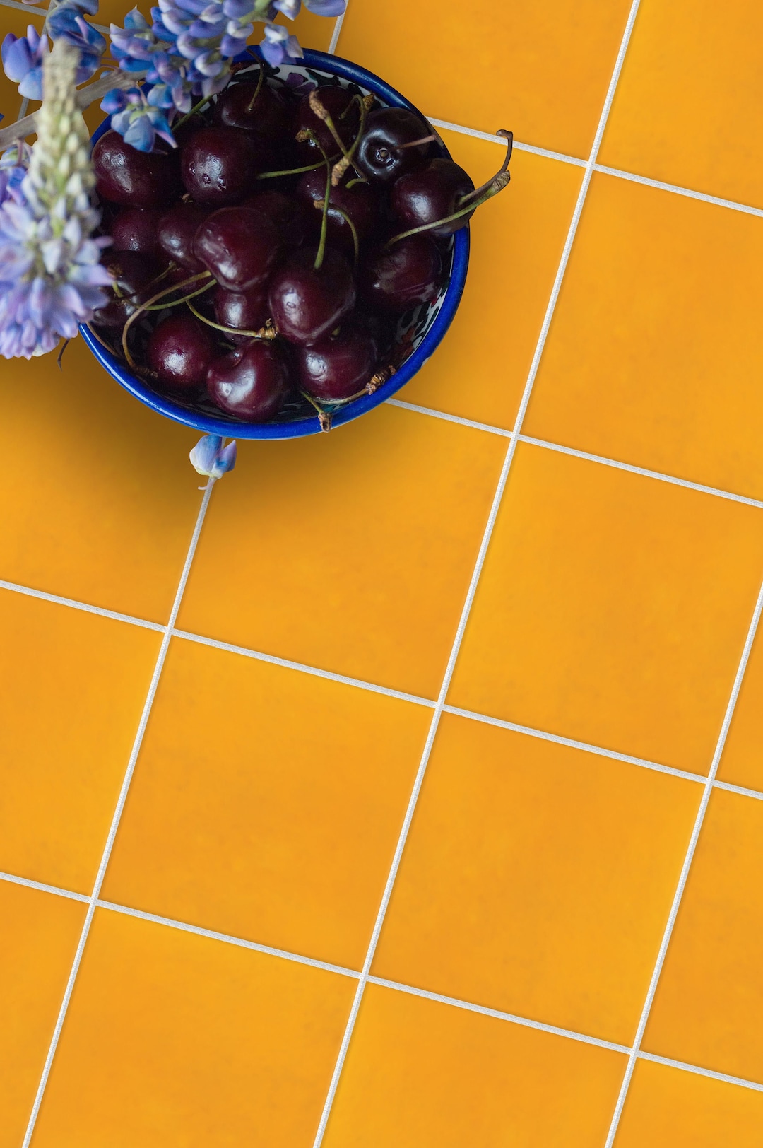 Golden Yellow Floor Tile Stickers | Peel and Stick Kitchen Bathroom ...