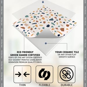 Colorful Terrazzo Mosaic Tile Stickers | Peel and Stick Kitchen ...