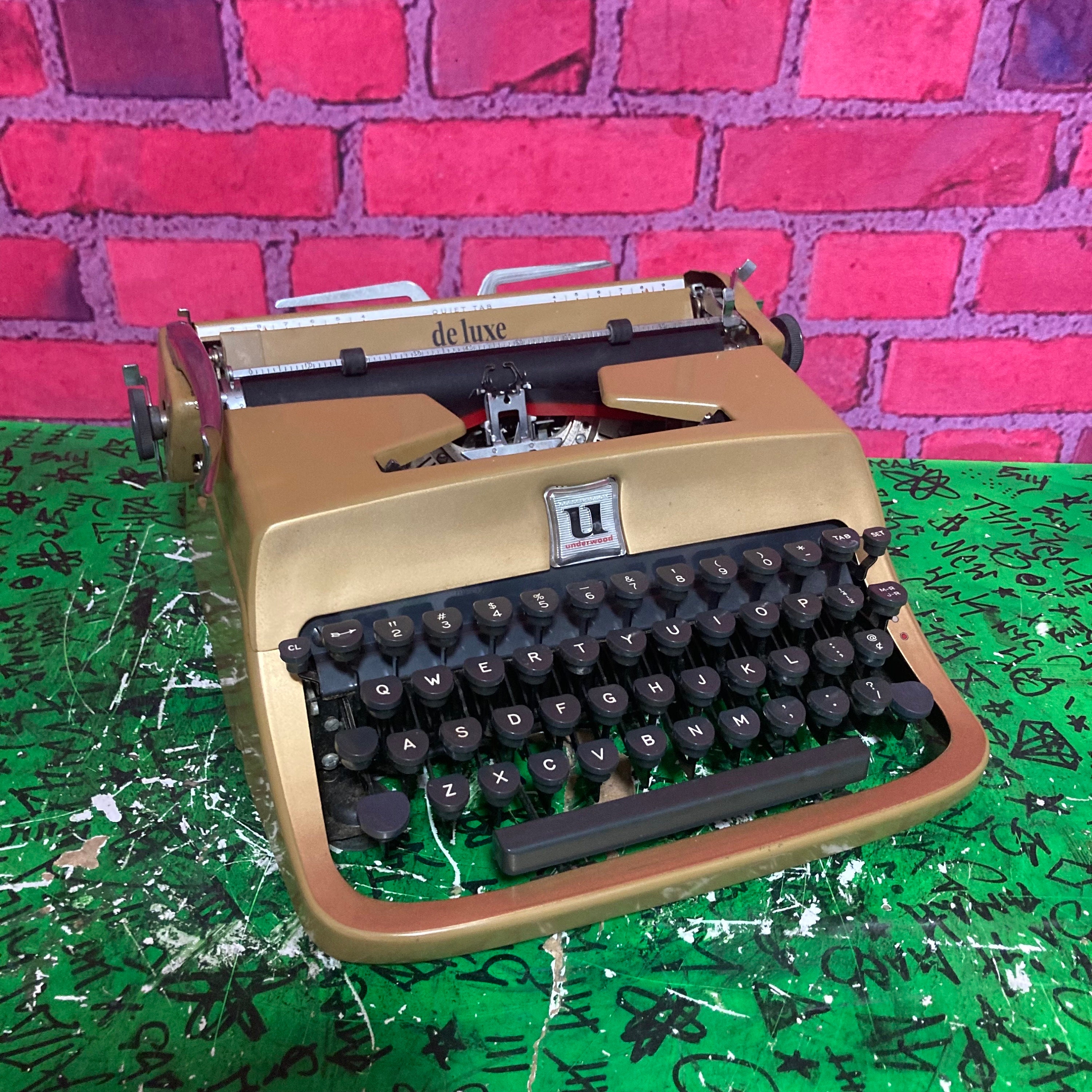 RARE FULLY FUNCTIONAL Gold Underwood Golden Touch Vintage Typewriter X ...