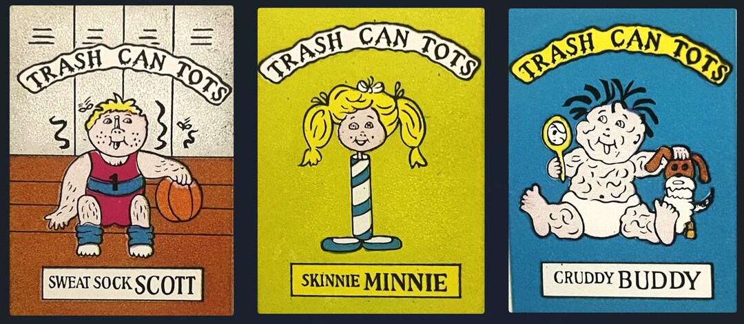Vintage 1980s Trash Can Tots Stickers Madballs and Garbage Pail Kids ...