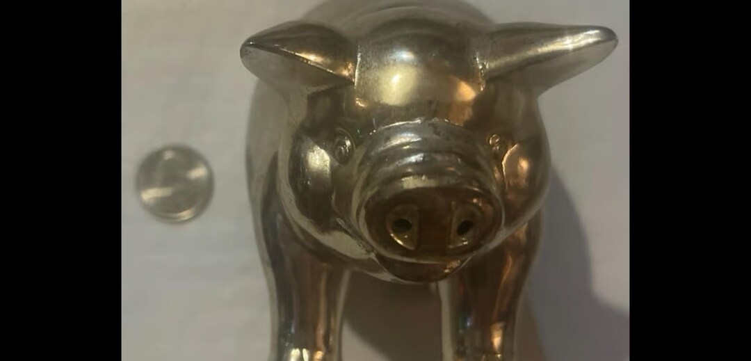 Vintage Very Heavy Metal Pig Piggy Bank, Lead Silver, Very Cool - Etsy