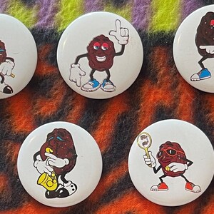 Vintage 1980s Complete Set All 9 California Raisins Tin Pins WOW the ...