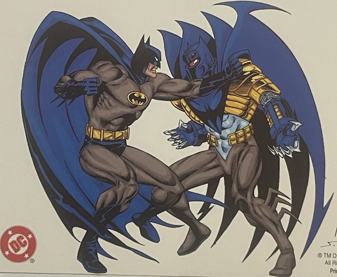 Vintage 1990s Batman Vs Batman DC Comics Postcard, Incredible Graham ...
