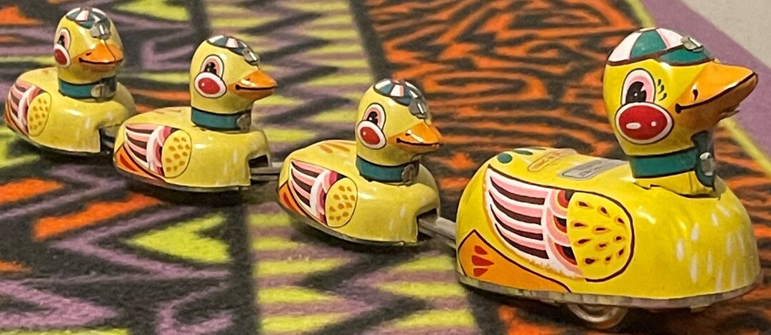 Vintage 1970s 1980s Tin Wind up Duck Collectible Toy, Unopened in Box ...