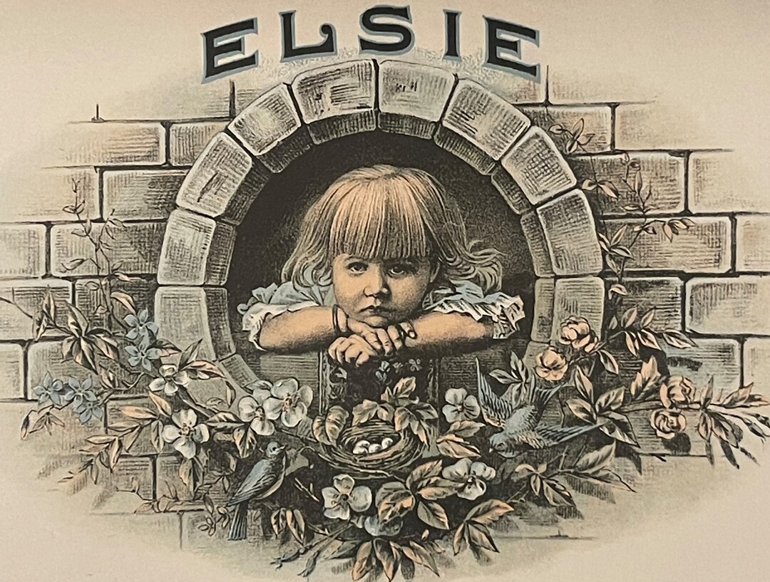 Antique Vintage Large Elsie Cigar Label 1900s - 1920s, Cute Victorian ...