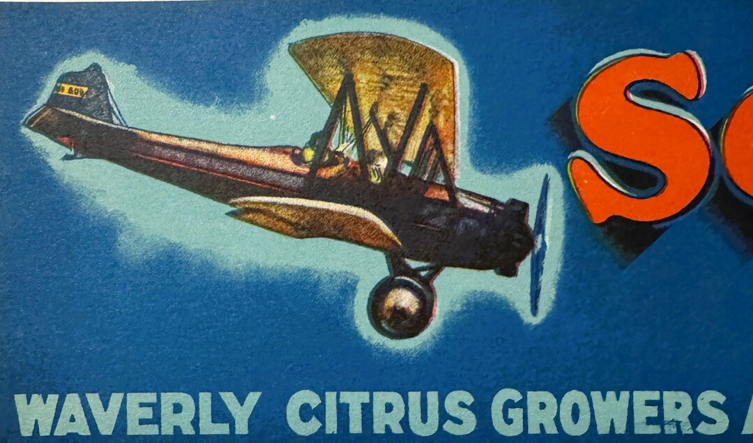 Vintage 1940s Seald-pep Crate Label, Small, Waverly, FL, Aviation ...