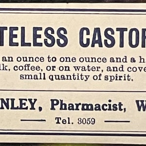 Rare Antique Vintage 1910s 1920s Tasteless Castor Oil Label, Have to ...