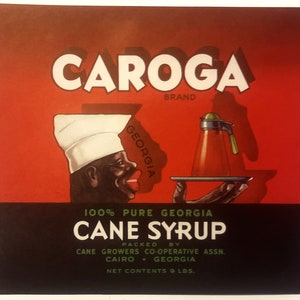 Very Rare 1930s Antique Vintage Caroga Syrup Label, Cairo, GA Chef - Etsy