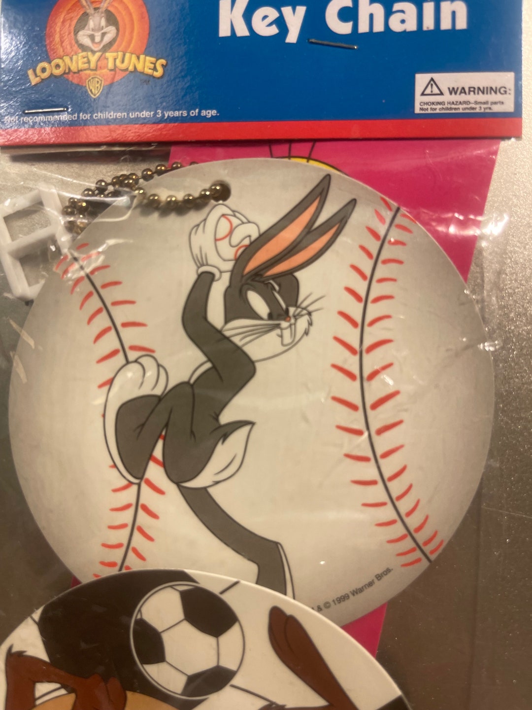 Vintage 1990s Looney Tunes Key Chains, Luggage Tag, Bugs Bunny, Taz ...
