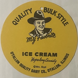 Vintage 1950s Hopalong Cassidy Ice Cream Sign NOS O’fallon Quality ...