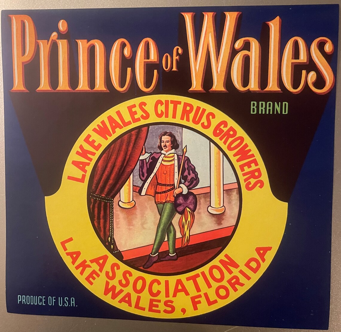 Vintage Prince of Wales Crate Label: 1950s Florida Americana - Etsy
