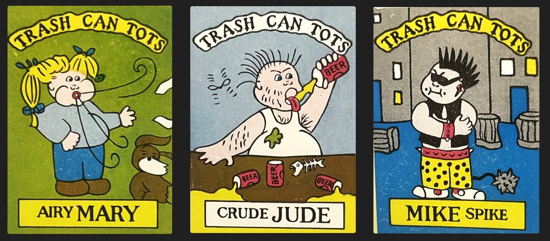 Vintage 1980s Trash Can Tots Stickers Madballs and Garbage Pail Kids ...